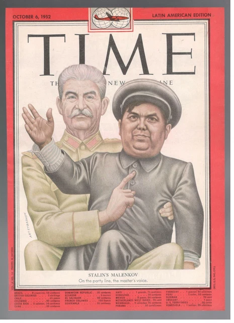 STALIN GEORGY MALENKOV 1952 Time Solo Cover D'Origine De Encadrer EUR ...