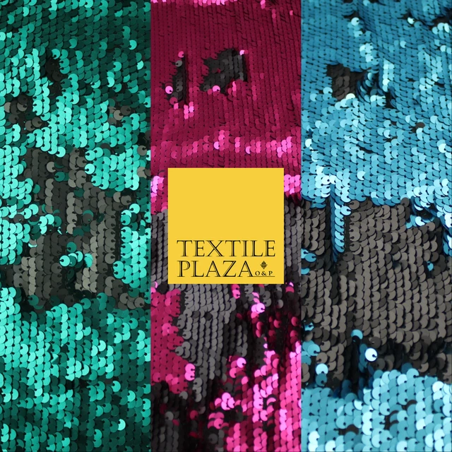 3 COLOURS REVERSIBLE Soft MATT MERMAID SEQUIN Fabric 2 Colour Way ...
