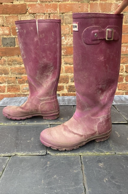HUNTER WELLIES SIZE 5 women tall purple gloss prop £3.99 - PicClick UK