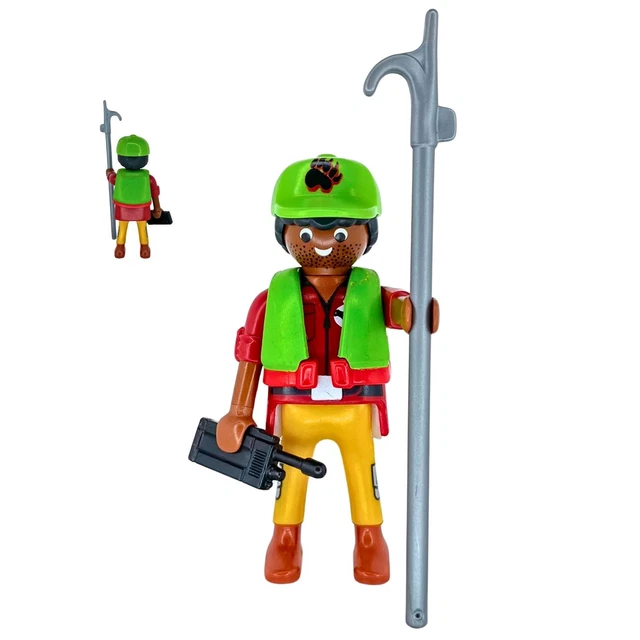 PLAYMOBIL FIGURINE HOMME safari rouge/vert outil radio EUR 4,50 ...