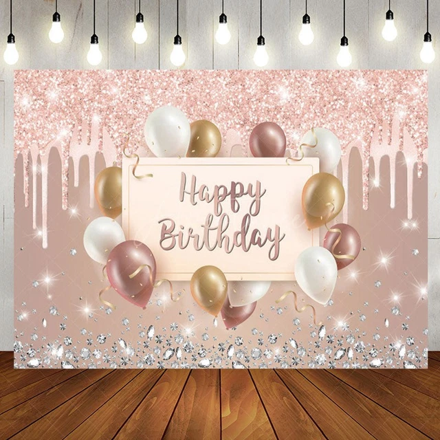 PINK CREAMY GLITTER Balloon Ribbon Birthday Backdrop $37.94 - PicClick AU