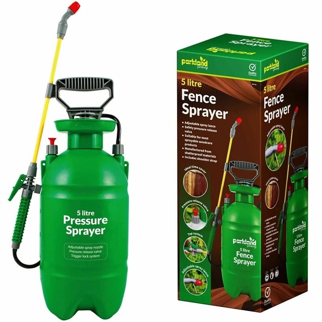 5 LITRE FENCE Sprayer Pressure Weed killer Garden Spray Bottle Chemical ...