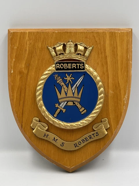 ROYAL NAVY HMS Roberts Ships Crest Plaque World War II £44.99 - PicClick UK