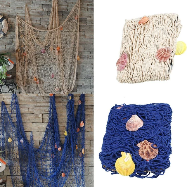DIY SEA SHELLS Home Garden Decoration Wall Decor Nautical Fishing Net ...