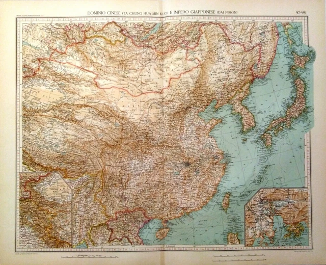 ANTIQUE MAP CHINA JAPAN between 1e2 WORLD WAR. 1929 Old Antique Map £34 ...