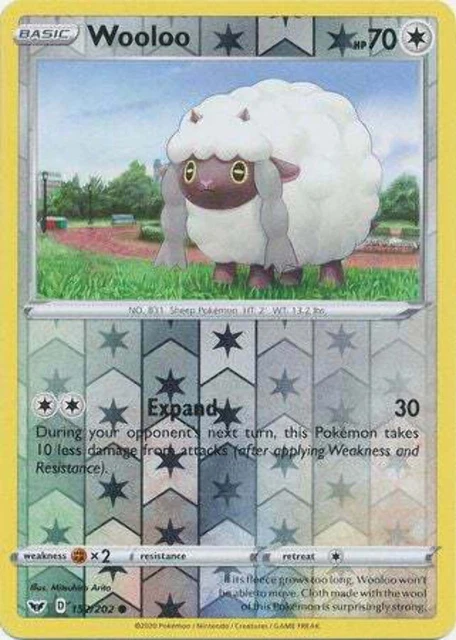POKEMON CARD SWORD and Shield 152/202 Wooloo Reverse Holo Common $3.95 ...