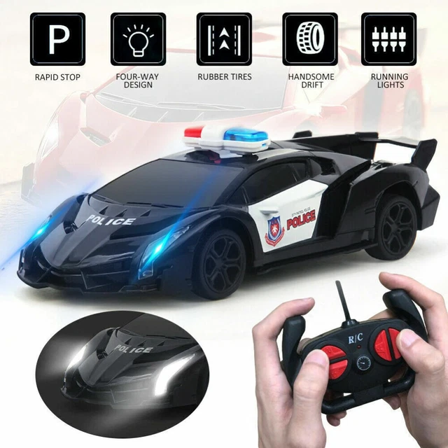 REMOTE CONTROL POLICE Car High Speed RC Cars 1:24 Fast Racing Kids Toy ...