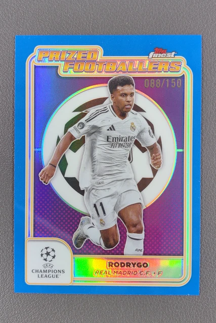 2025 TOPPS FINEST Rodrygo Prized Footballers Blue Refractor /150 Real ...