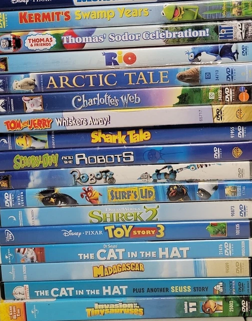 WHOLESALE LOT 100+ DVDs Kids & Family Children's Baby Pixar Disney Barbie Potter $150.72 ...