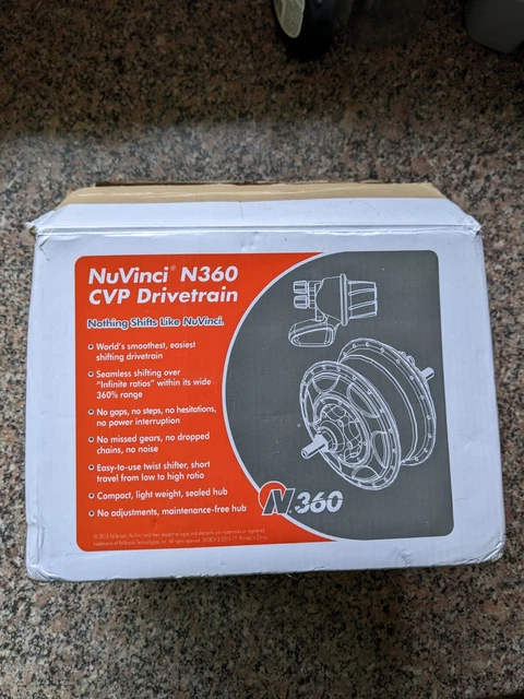 NUVINCI ENVIOLO N360 CVT bike hub for rim brake installation. New in ...