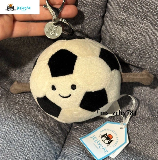 JELLYCAT FOOTBALL AMUSEABLE Sports Soccer Bag Charm Keychain With Dust ...