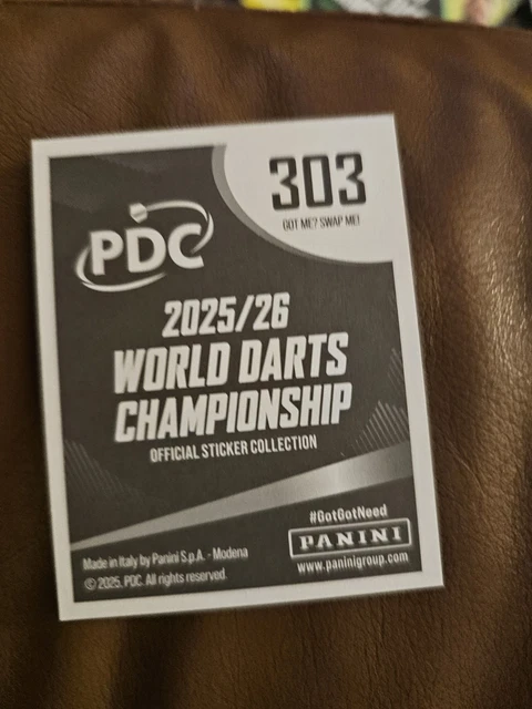 PDC PANINI 2025/26 World Darts Championship Simon Whitlock #303 £1.25 ...