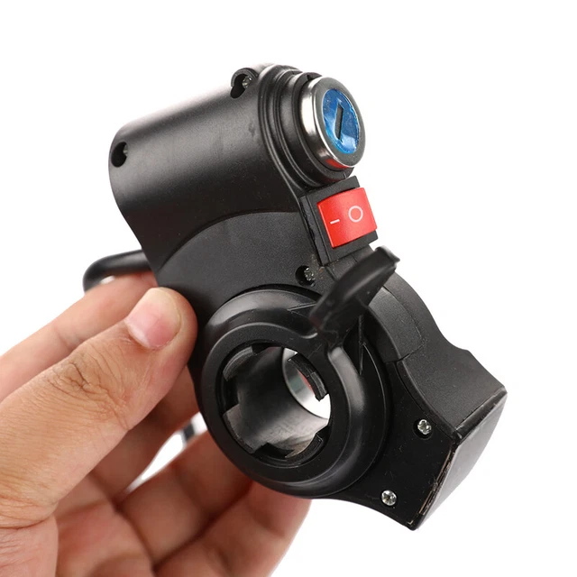 ELECTRIC BICYCLE HANDLEBAR Throttle Accelerator Grip Throttle Key Lock ...