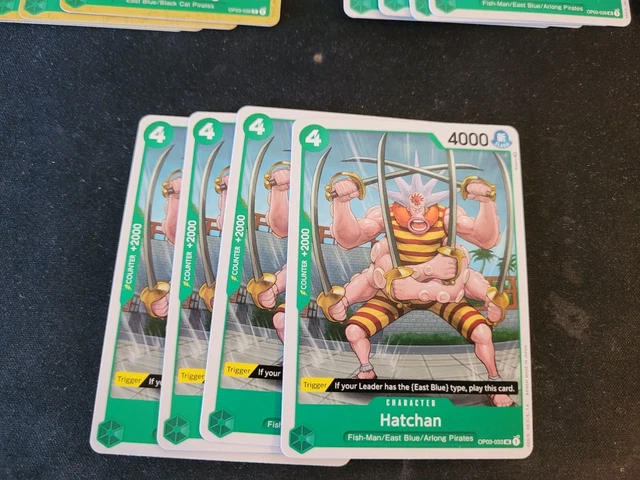 X4 - ONE piece Card Pillars Of Strength Eng Op03-033 Hatchan UC Uncommon EUR 4,20 - PicClick IT