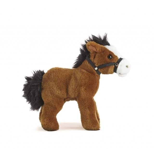 LIVING NATURE PLUSH Soft Cuddly Toy Pony Horse Headcollar Halter Bay ...
