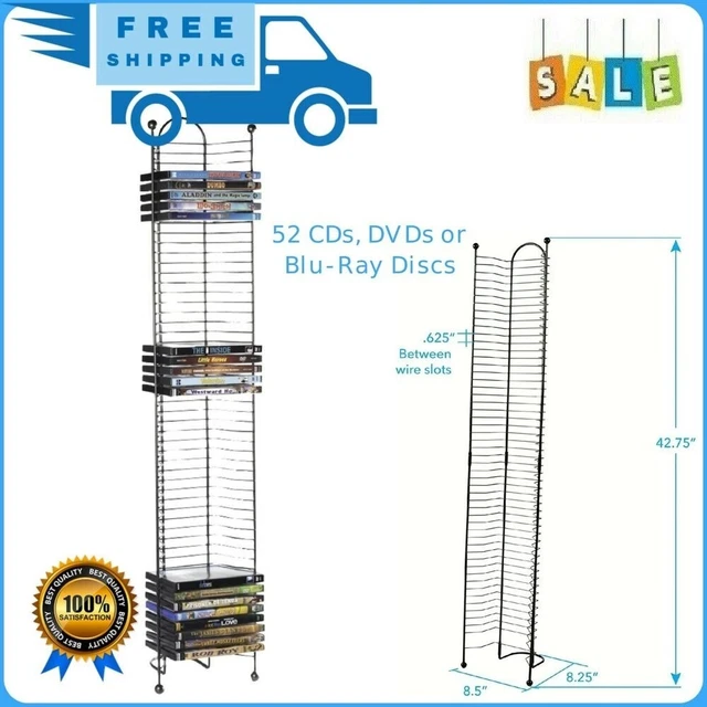 52 DVD BLURAY Games Tower Stand Organizer Rack Shelf Holder Storage ...