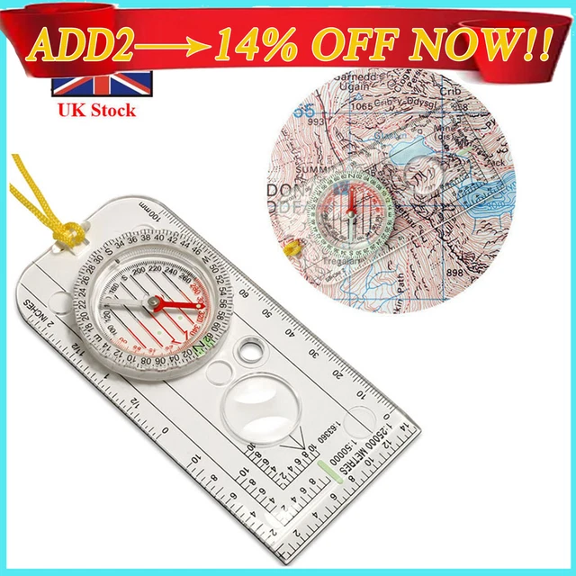 MILITARY BASEPLATE MAP Compass Ruler Scale Orienteering British ...