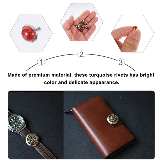 2 COUNT FAUX Rivets Set DIY Accessories Conical Shaped £19.19 - PicClick UK