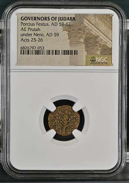 NGC AE PRUTAH Porcius Festus ROMAN GOV. OF JUDEA Sentenced St Paul to ...