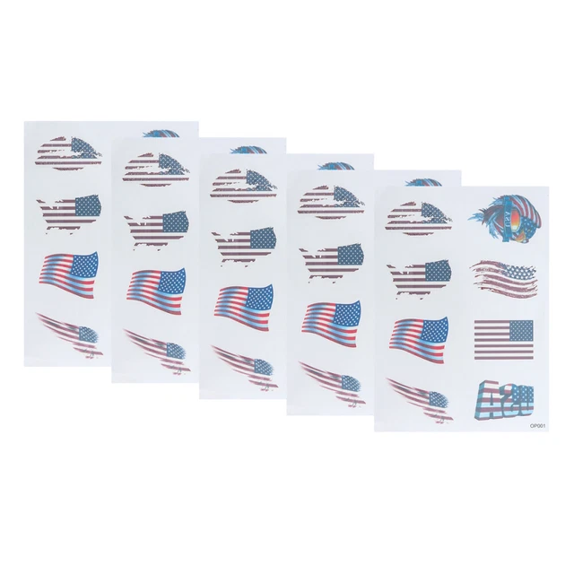 5 SHEETS TATOUAGE De Drapeau Pays National Stickers Dessin Animé EUR 7 ...