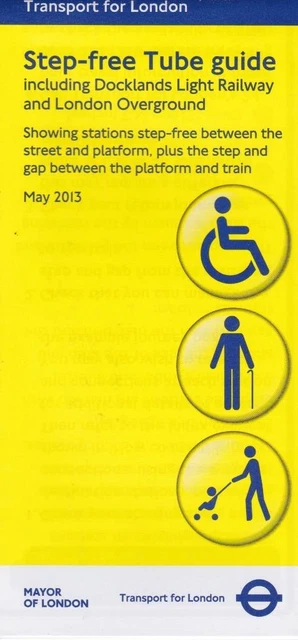 LONDON UNDERGROUND LARGE STEP FREE Tube Map MAY 2013 £3.00 - PicClick UK