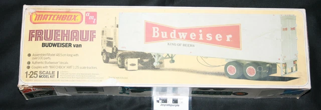 MATCHBOX AMT BUDWEISER Fruehahf Van 40ft Trailer 1:25 scale model kit ...