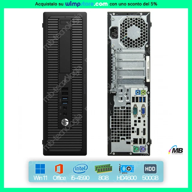 PC COMPUTER DESK FISSO RINNOVATO HP WINDOWS 11 INTEL i5 500GB HDD 8GB ...