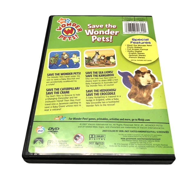 NICK JR WONDER Pets Save the Wonder Pets DVD 2007 Baby Animals Ducks ...