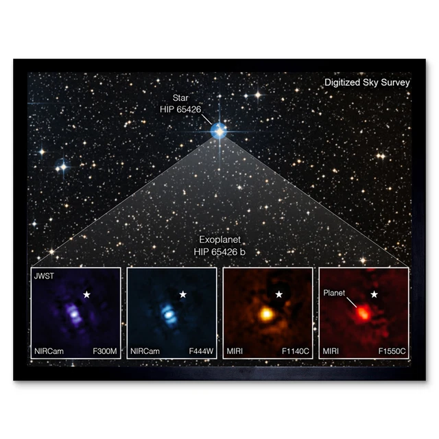 NASA JAMES WEBB Space Telescope Exoplanet HIP 65426 b Infrared Framed ...