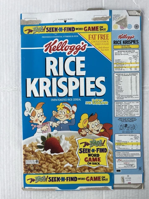 RICE KRISPIES KELLOGG’S Empty Cereal Box Yo Yogi Seek Find 1991 £18.02 - PicClick UK
