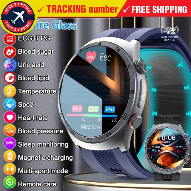 MEDICAL GRADE SMART Watch Men ECG Air Pump Blood Pressure ECG+PPG ...