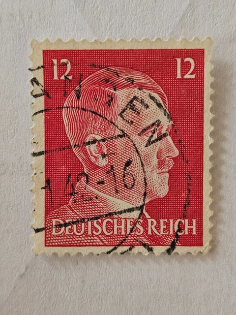 BRIEFMARKE DEUTSCHES REICH ( 12 Pfennig Adolf Hitler) gestempelt sehr ...