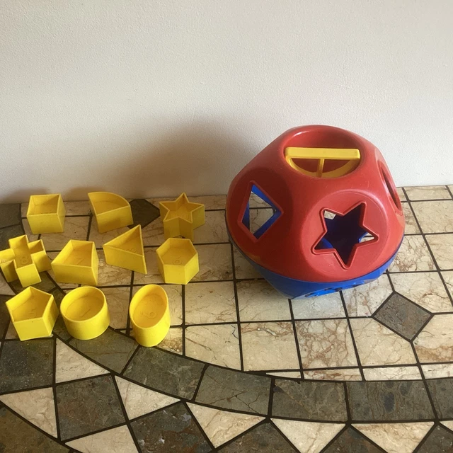 VINTAGE TUPPERWARE SHAPE O Ball Shape Sorter Toy Red Blue Yellow ...