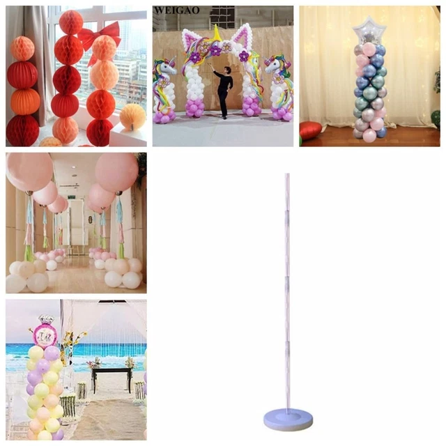 TRANSPARENT BALLOON COLUMN Stand Kits Reusable Balloons Stand Holder ...