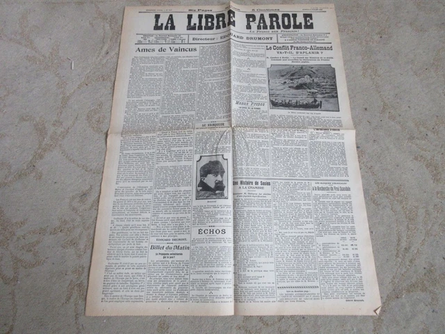 PRESSE FAC SIMILE 50 La LIBRE PAROLE 08.07.1911 FRANCE TROP SERVILE de ...