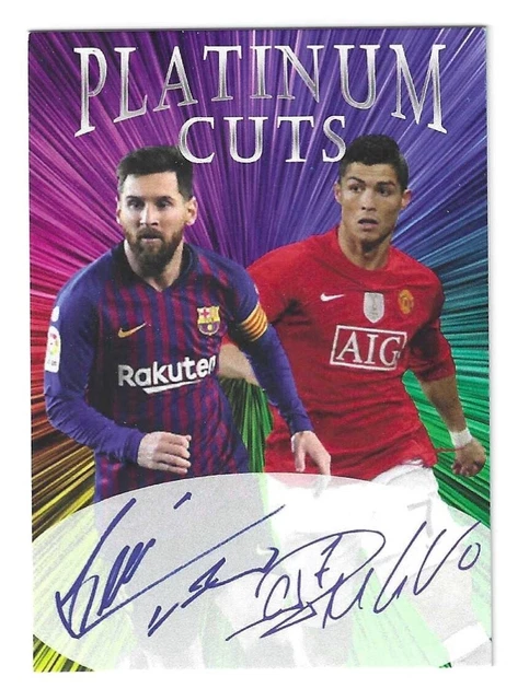 CRISTIANO RONALDO & Lionel Messi Platinum Dual Cuts Facsimile Auto ...
