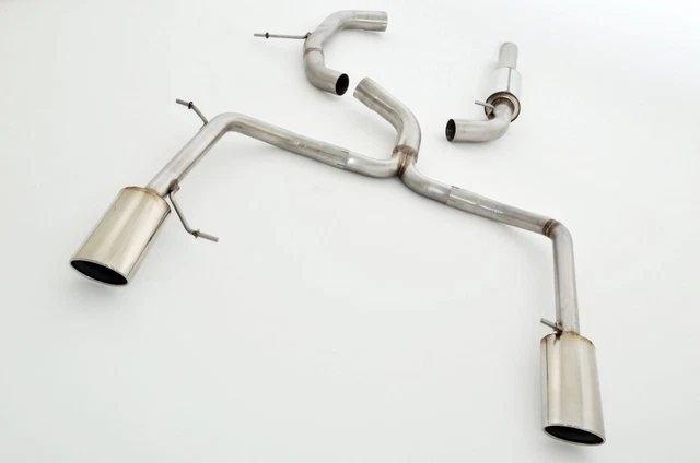 FMS 76 MM stainless steel duplex sports exhaust system VW Passat 3C B7 ...