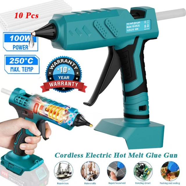 CORDLESS ELECTRIC HOT Melt Glue Gun & 10X Glue Sticks Set For Makita ...