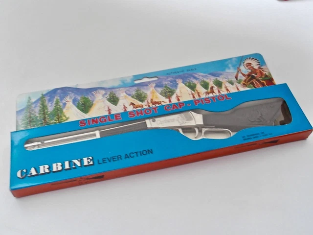 TOLLES MINIATUR GEWEHR Made in Hong Kong 1970er Karabiner Carbine CAP ...