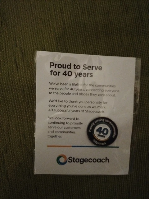 STAGECOACH BADGE 40 Years Of Service £6.85 - PicClick UK