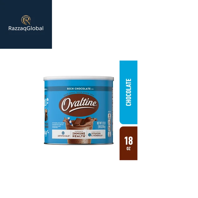 OVALTINE RICH CHOCOLATE Powdered Stir In Drink Mix for Hot and Cold ...