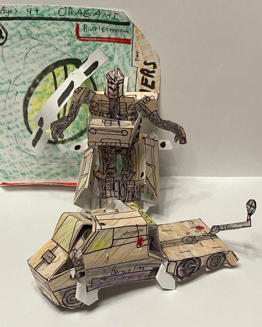 4D TRANSFORMERS RISE Of The Beasts Transfoming ORIGAMI Batteltrap Figur ...