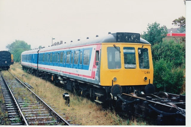 RAIL PHOTO DMU Class 117 L411 51346 51388 parked @ Sheringham 2/9/95 £1 ...