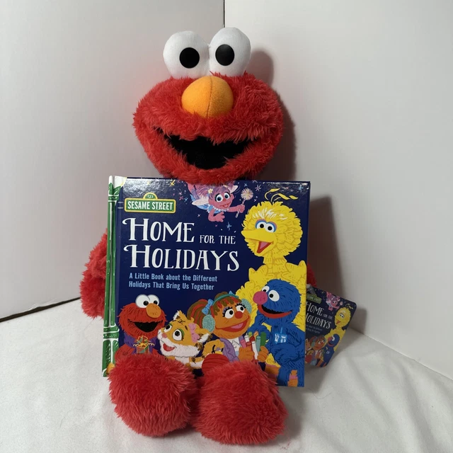 ELMO MUPPET PLUSH 14" and 5"x 7" Book "Home for the Holidays" NEW Kohl ...