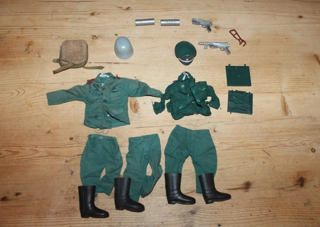 VINTAGE ACTION MAN 1970'S Job Lot German Soldier & Officer Part Outfits ...