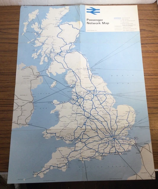 VINTAGE 5TH JAN 1970 British Rail Passenger Network Railway Map 2 Side ...
