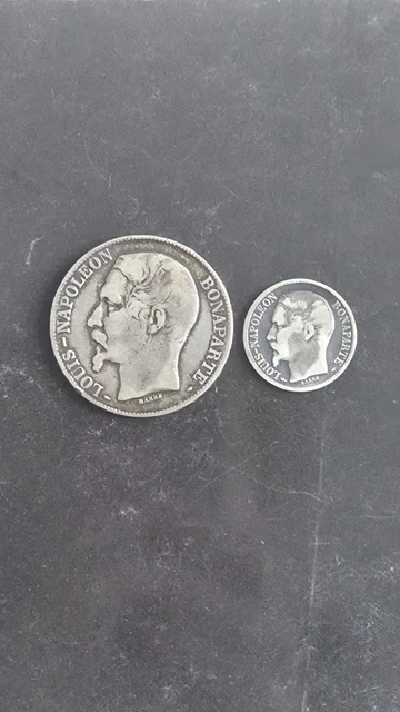 LOT D' 1 et 5 francs Louis Napoléon 1852 A EUR 125,00 - PicClick FR