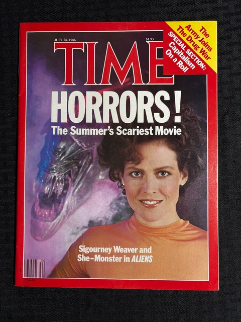 1986 JULY 28 TIME Magazine FVF 7.0 Horrors! Sigourney Weaver Aliens £18 ...