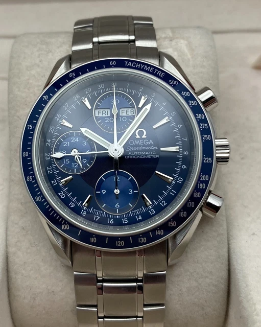 OMEGA SPEEDMASTER DAY-DATE Automatic Chronograph Blue 40mm 3222.80.00 £ ...