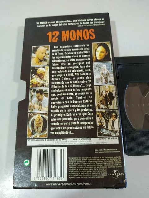 12 MONKEYS BRUCE Willis Brad Pitt Madeleine Stowe - VHS Tape Spanish 3T ...